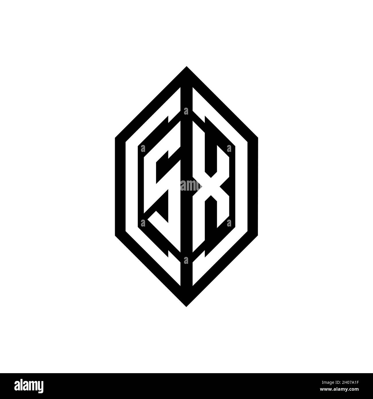SX logo with geometric shape vector monogram design template isolated ...