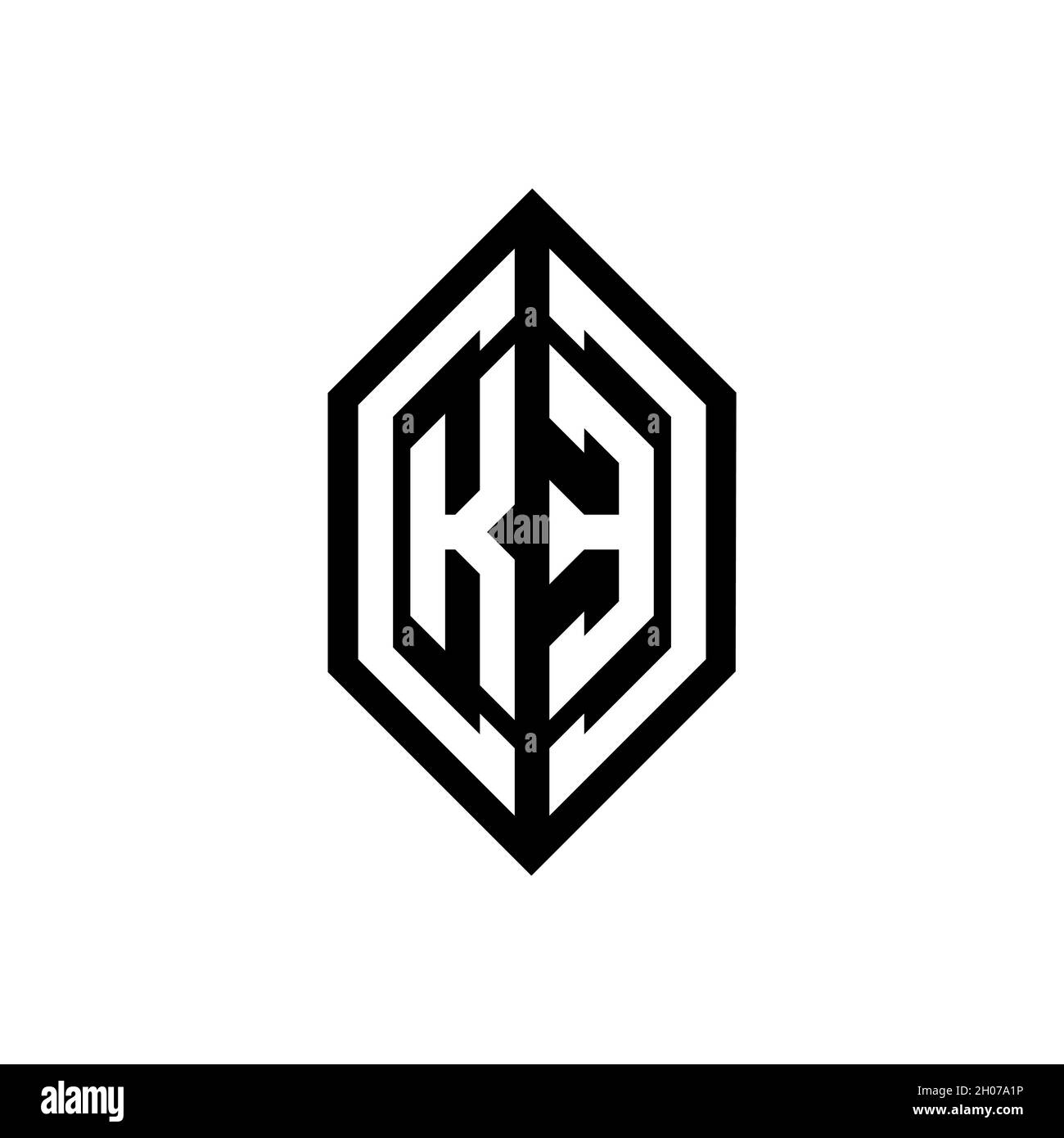 KE logo with geometric shape vector monogram design template isolated ...