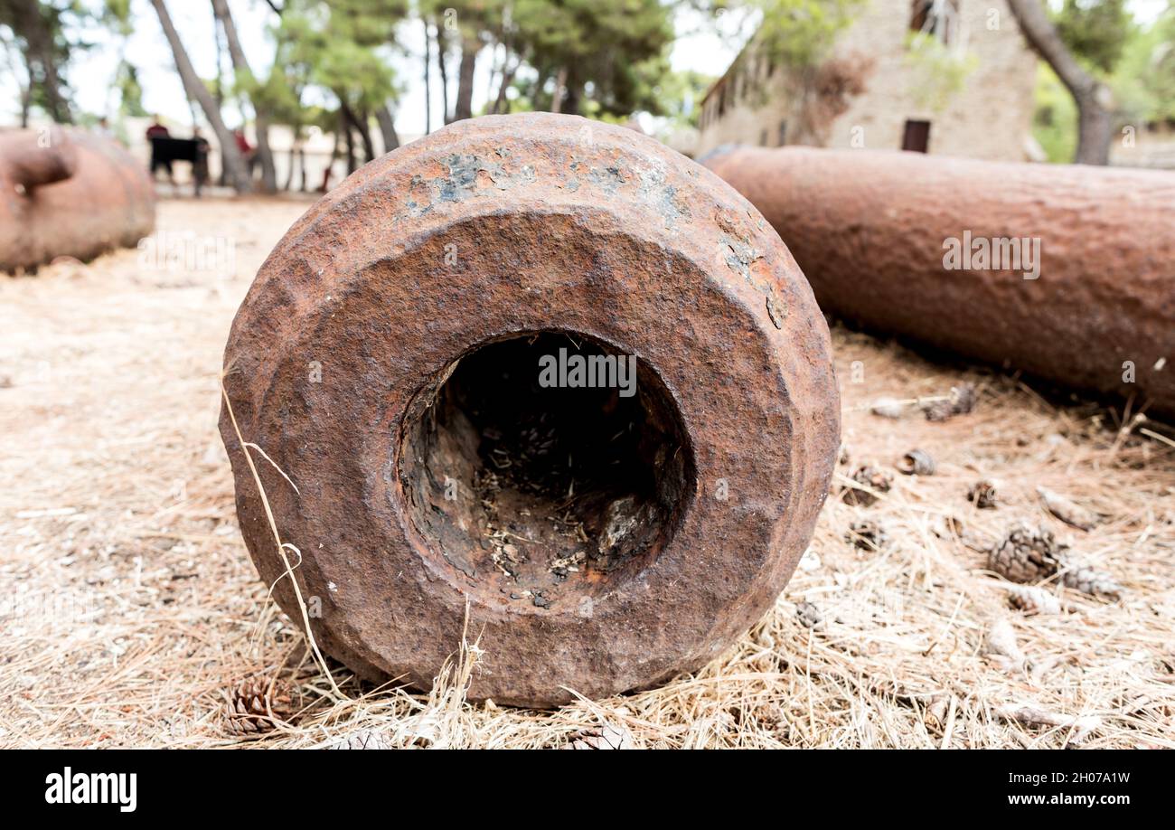 Old Cannons from the Battle for the Greek War of Independence Pylos ...