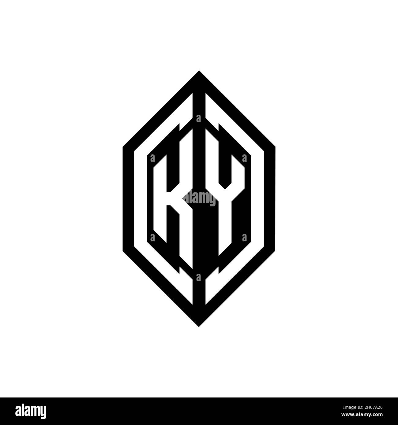 KY logo with geometric shape vector monogram design template isolated ...