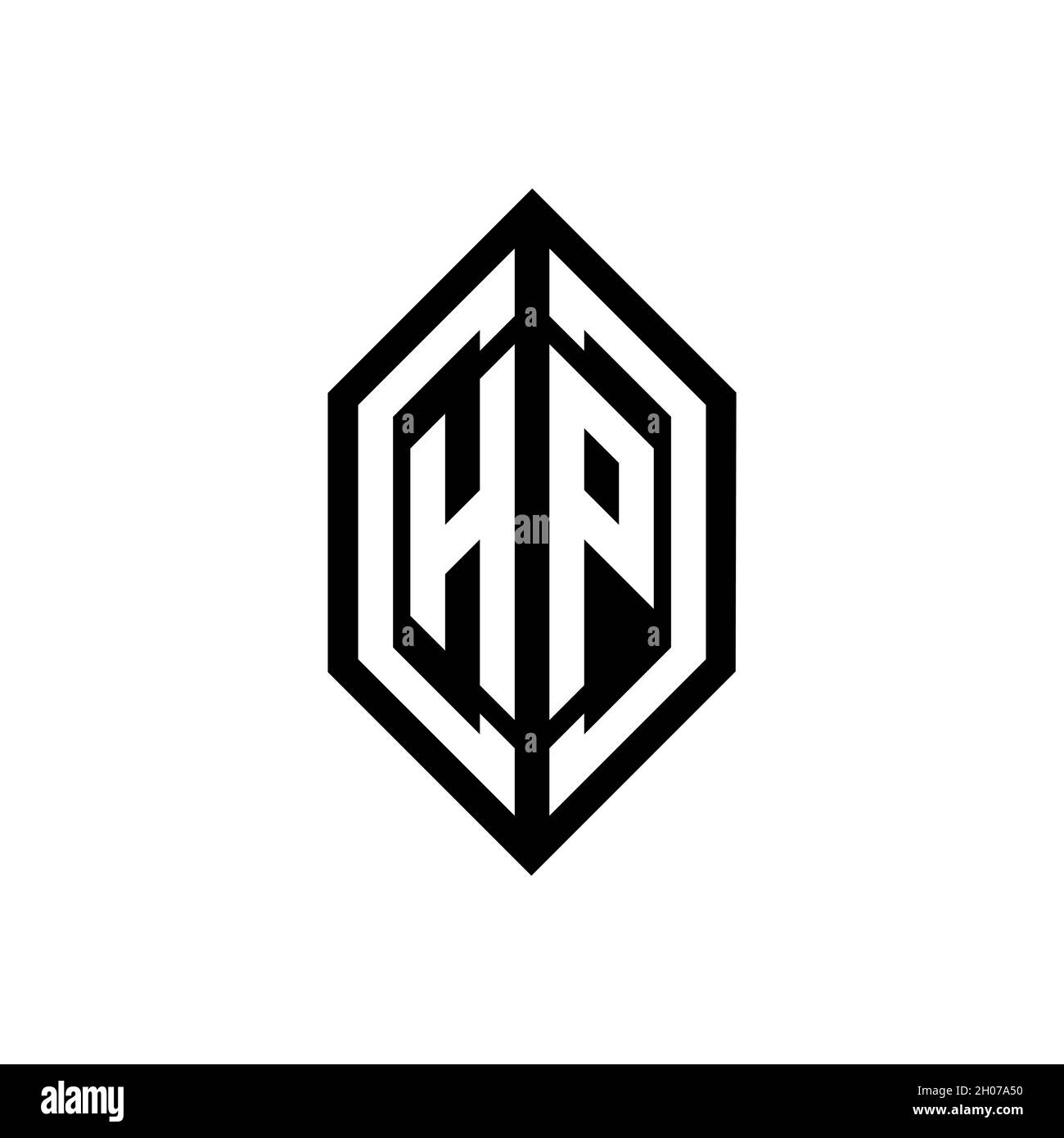 HP logo with geometric shape vector monogram design template isolated ...