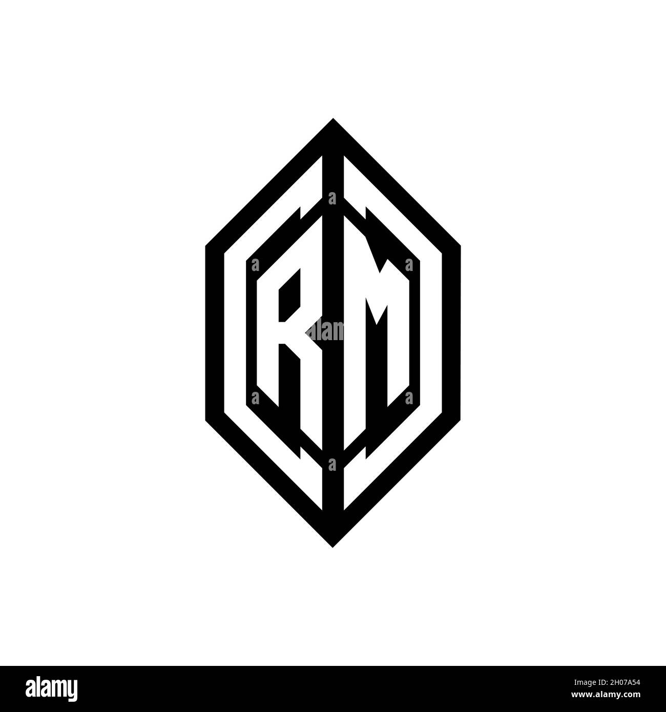 RM logo with geometric shape vector monogram design template isolated ...