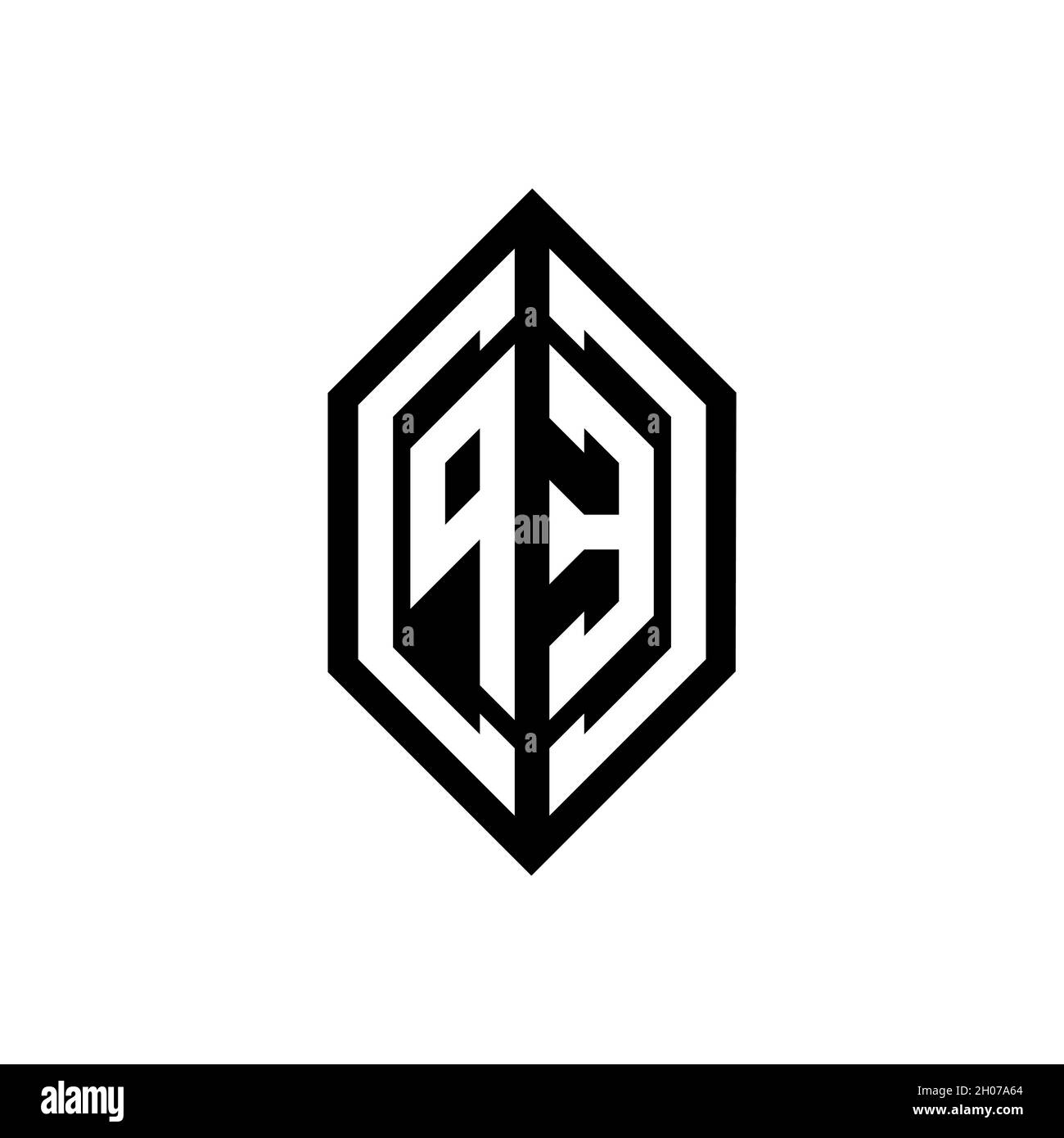 PE logo with geometric shape vector monogram design template isolated ...