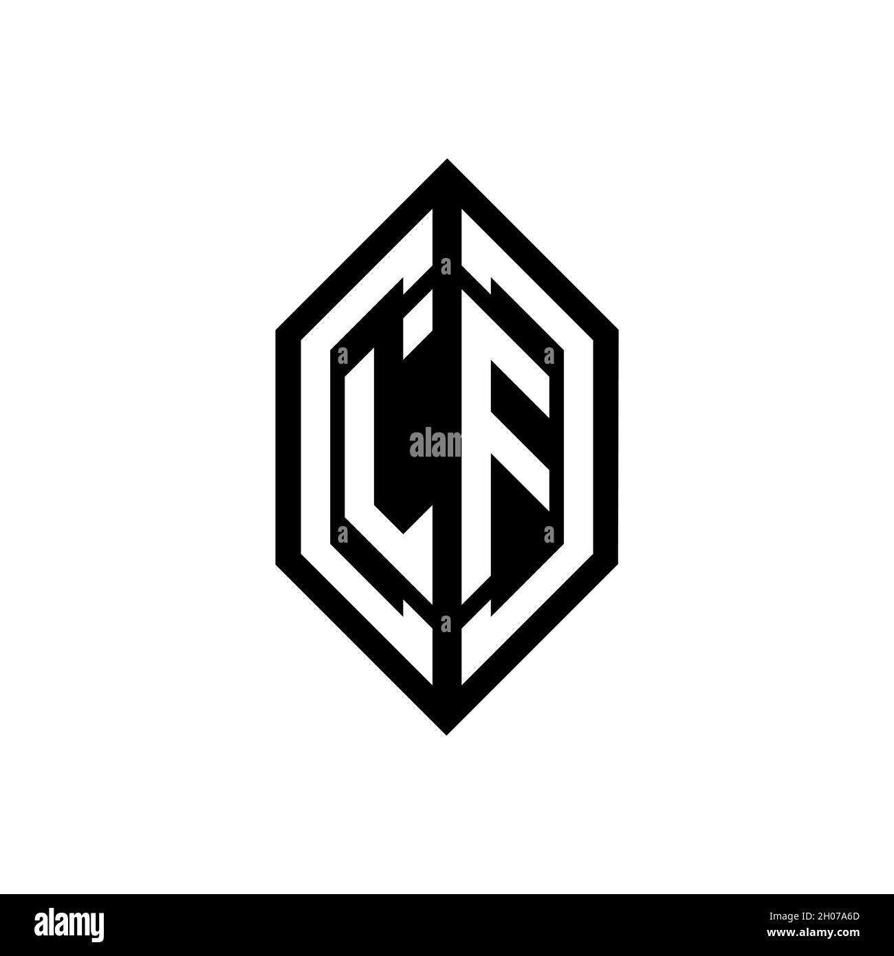 LF logo with geometric shape vector monogram design template isolated ...