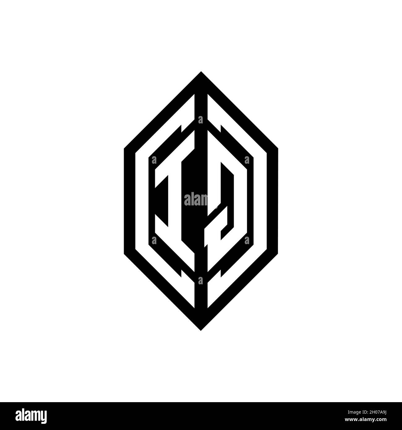 IQ logo with geometric shape vector monogram design template isolated ...