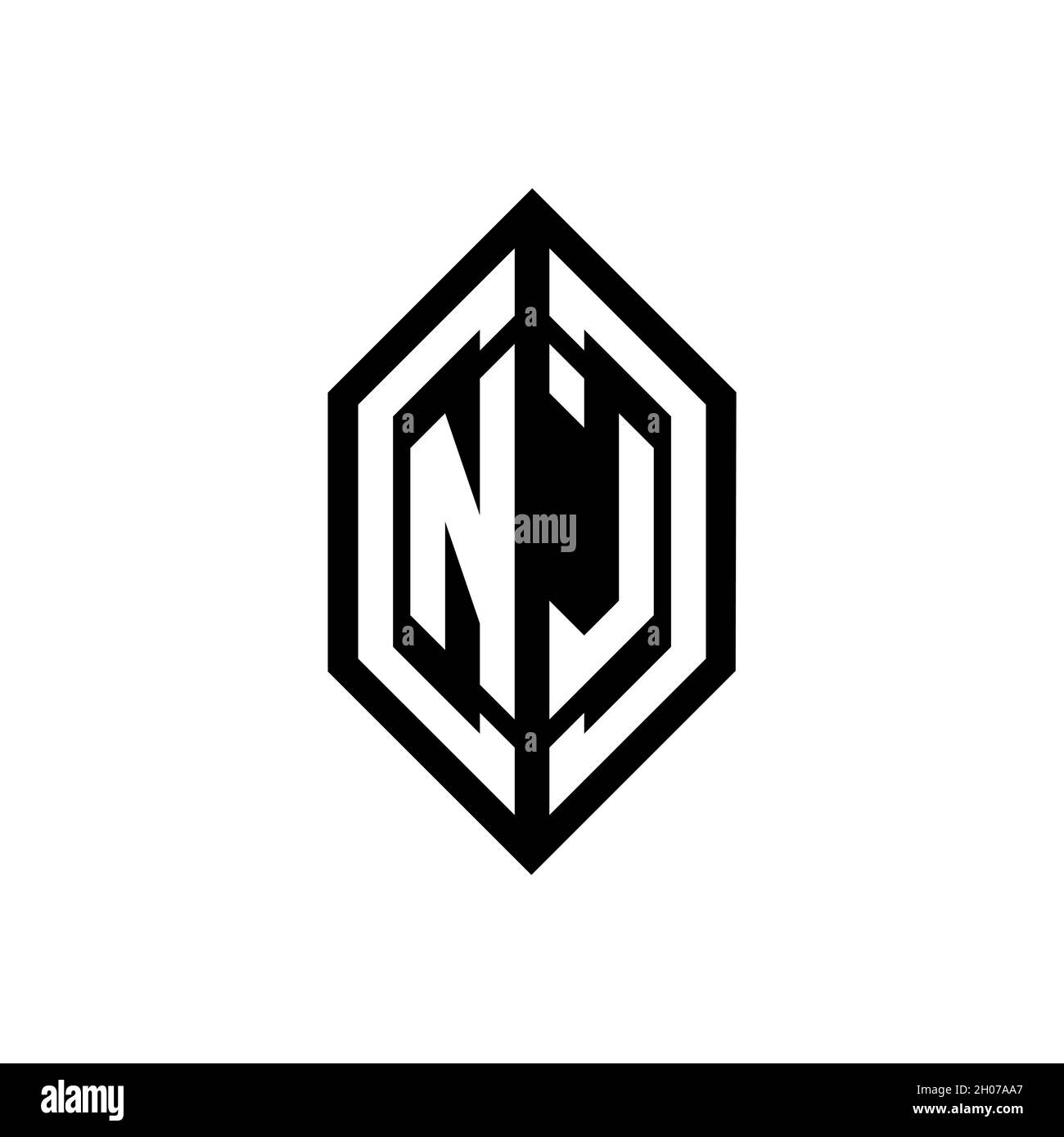 NL logo with geometric shape vector monogram design template isolated ...