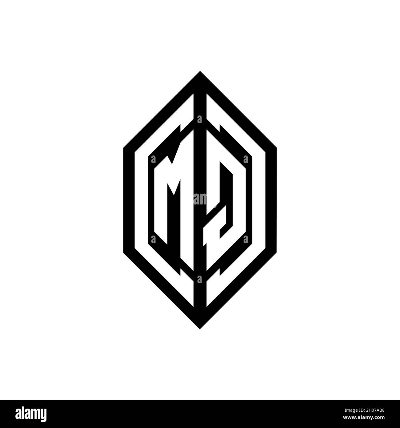 MQ logo with geometric shape vector monogram design template isolated ...