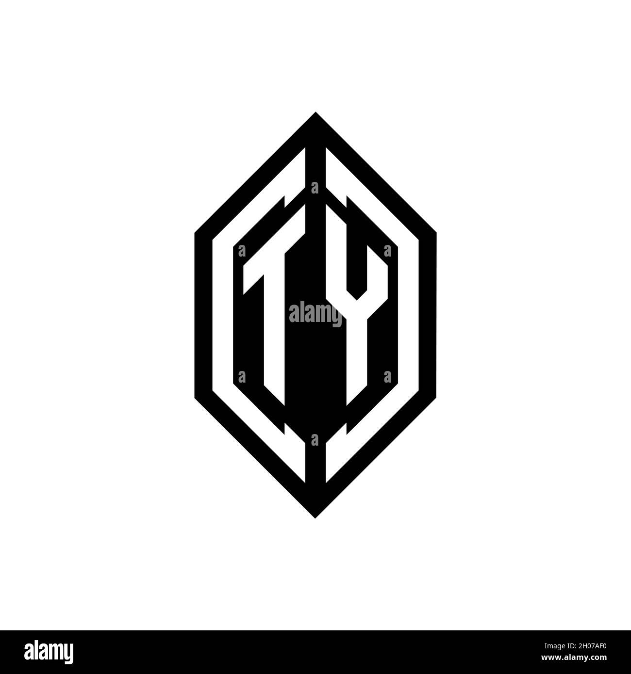 TY logo with geometric shape vector monogram design template isolated ...
