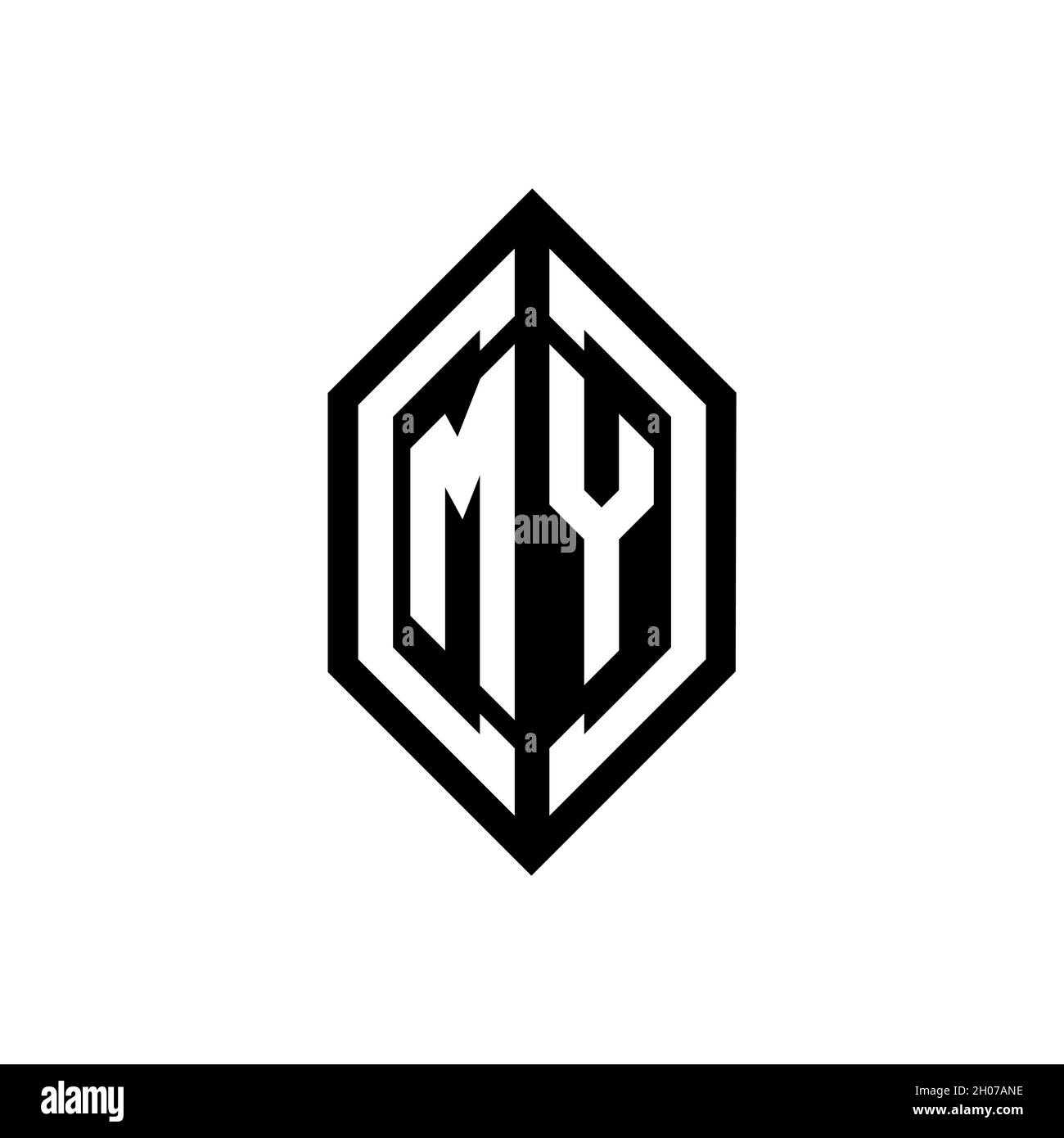 MY logo with geometric shape vector monogram design template isolated ...