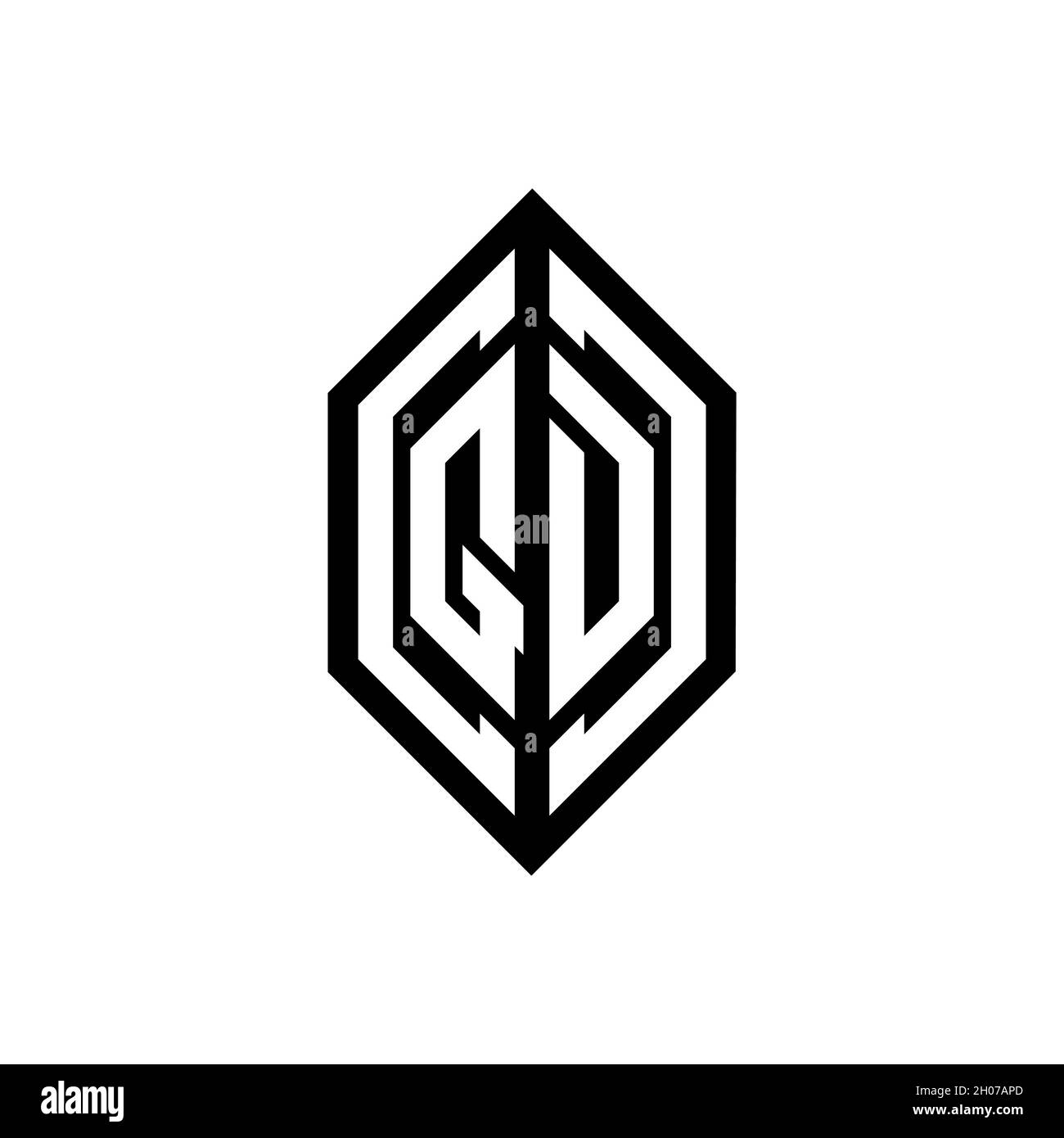 QD logo with geometric shape vector monogram design template isolated ...