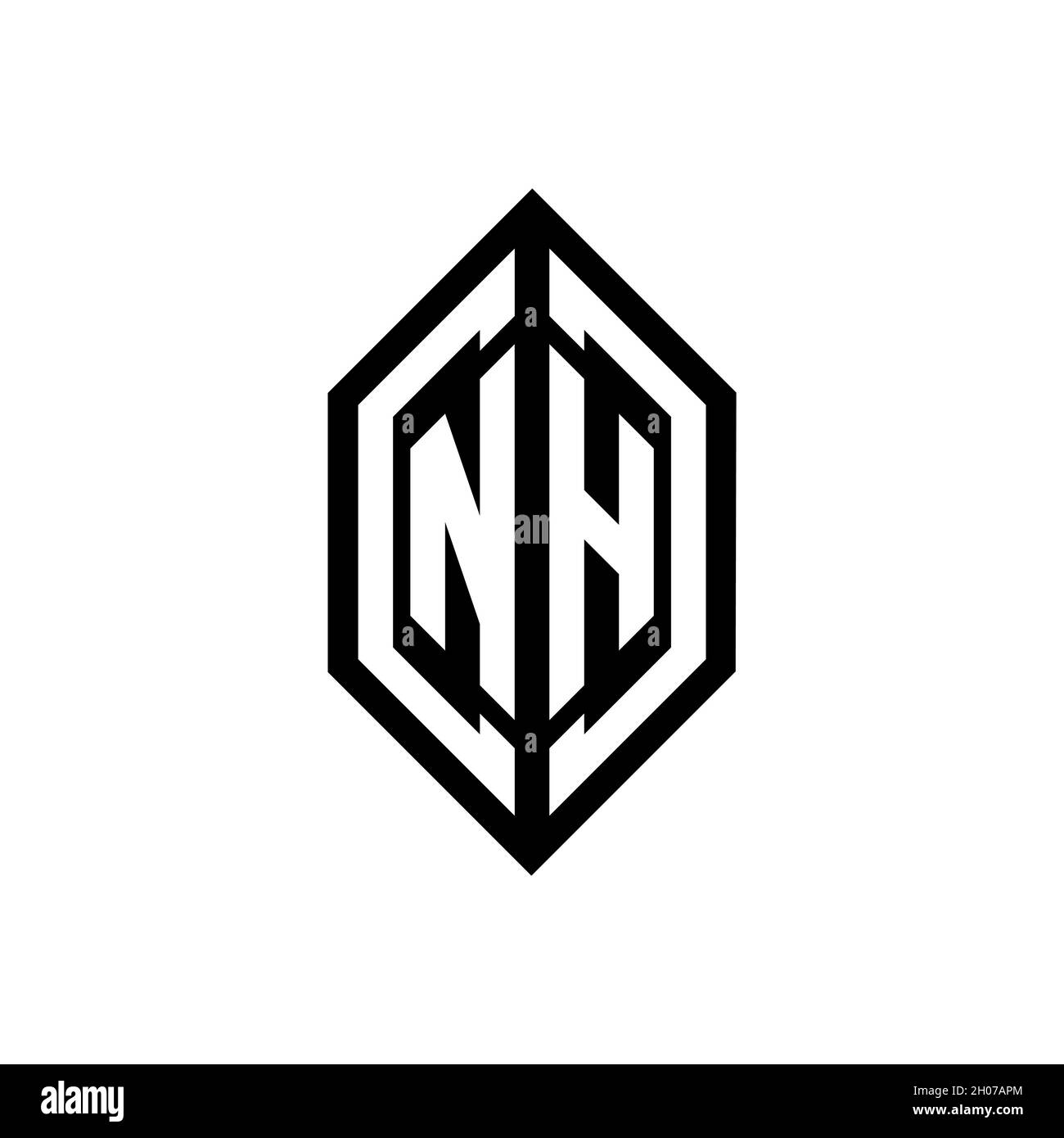 NH logo with geometric shape vector monogram design template isolated ...