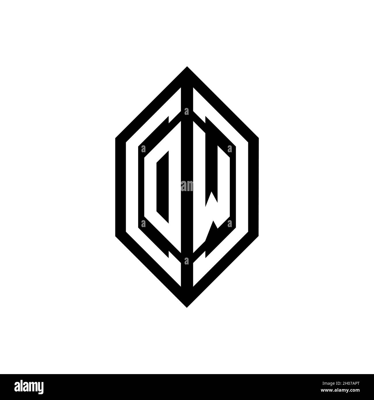 OW logo with geometric shape vector monogram design template isolated ...