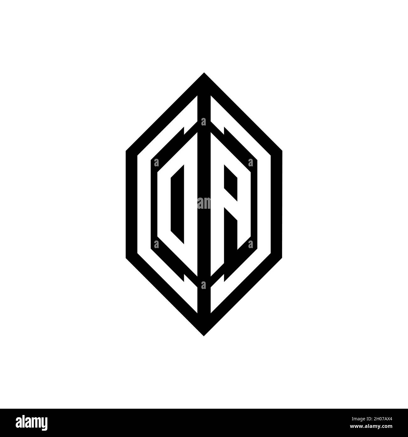 OA logo with geometric shape vector monogram design template isolated ...