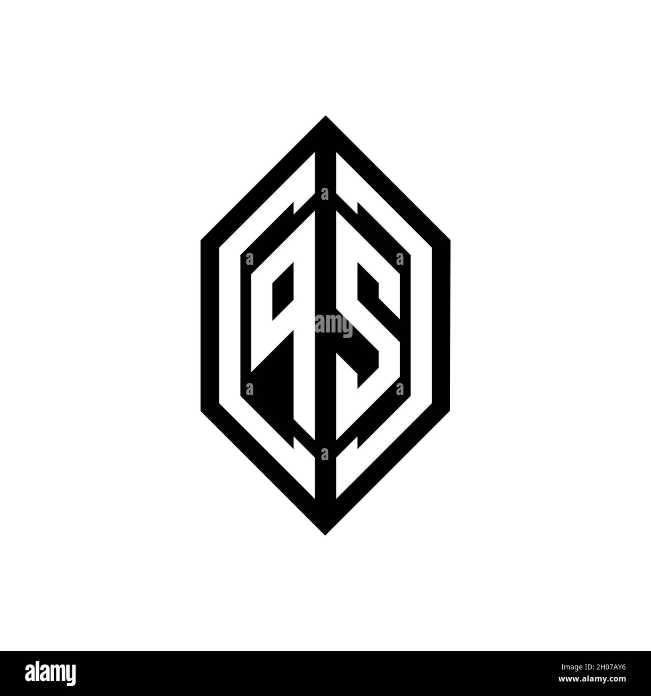 PS logo with geometric shape vector monogram design template isolated ...