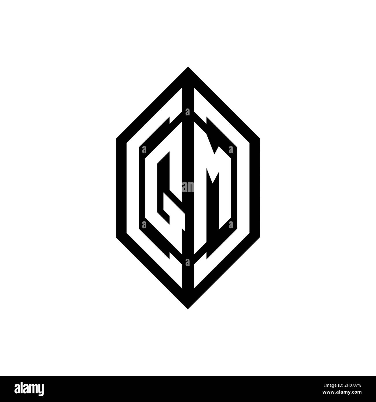 QM logo with geometric shape vector monogram design template isolated ...