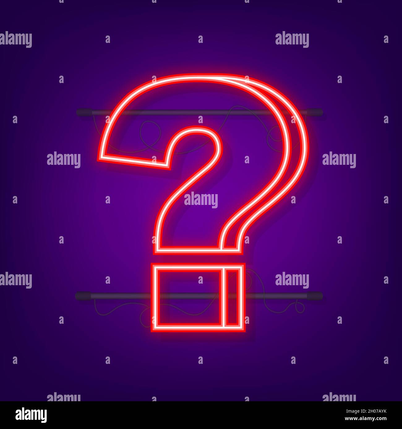 Neon glowing question mark. Quiz neon banner. Vector stock illustration Stock Vector Image & Art ...