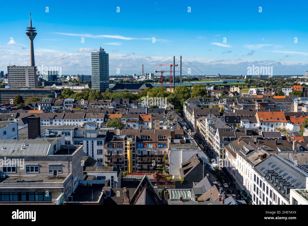City centre of Düsseldorf, North Rhine-Westphalia, looking west ...