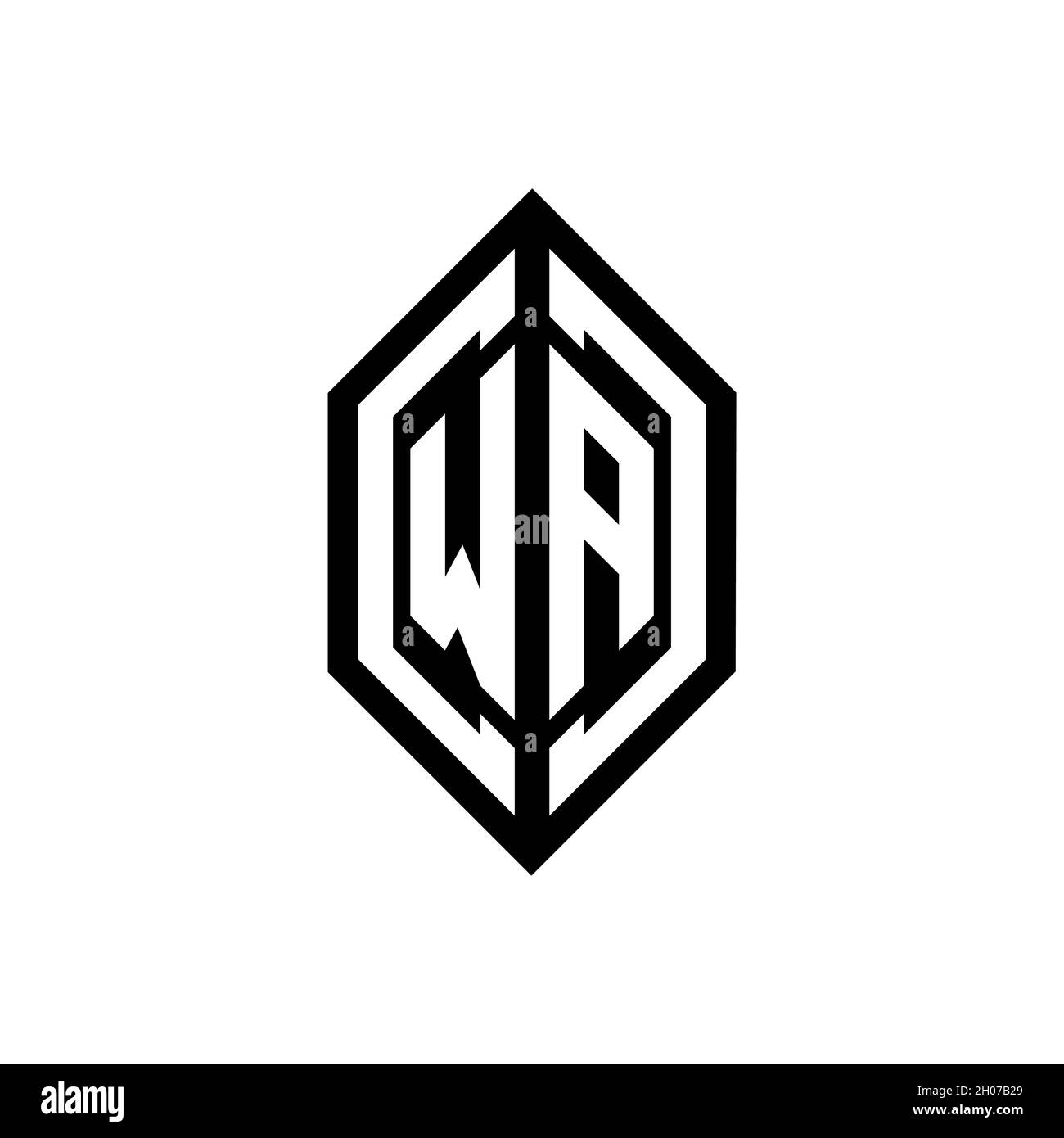 WA logo with geometric shape vector monogram design template isolated ...