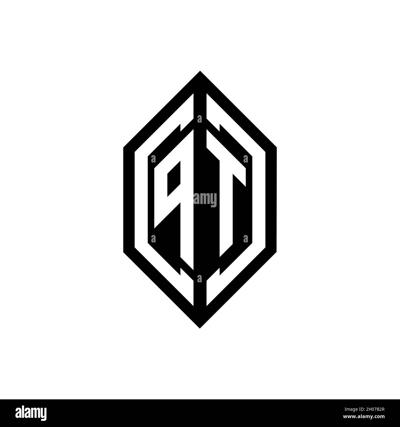 PT logo with geometric shape vector monogram design template isolated ...