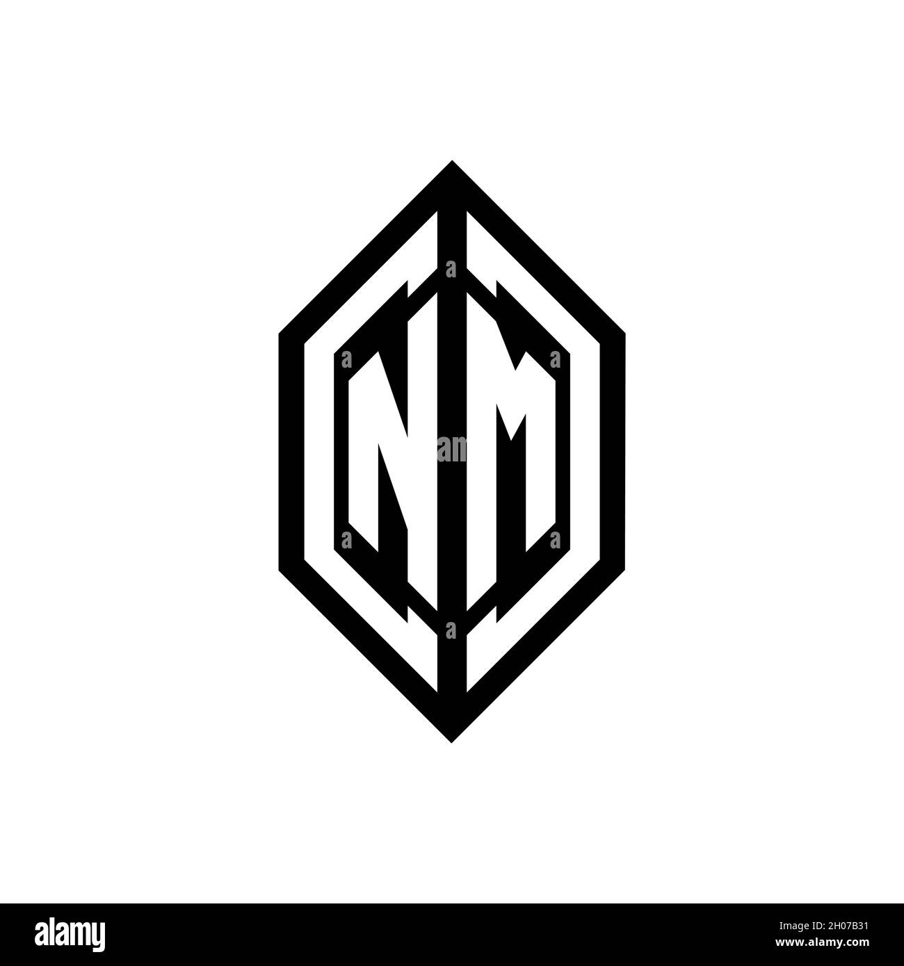 NM logo with geometric shape vector monogram design template isolated ...