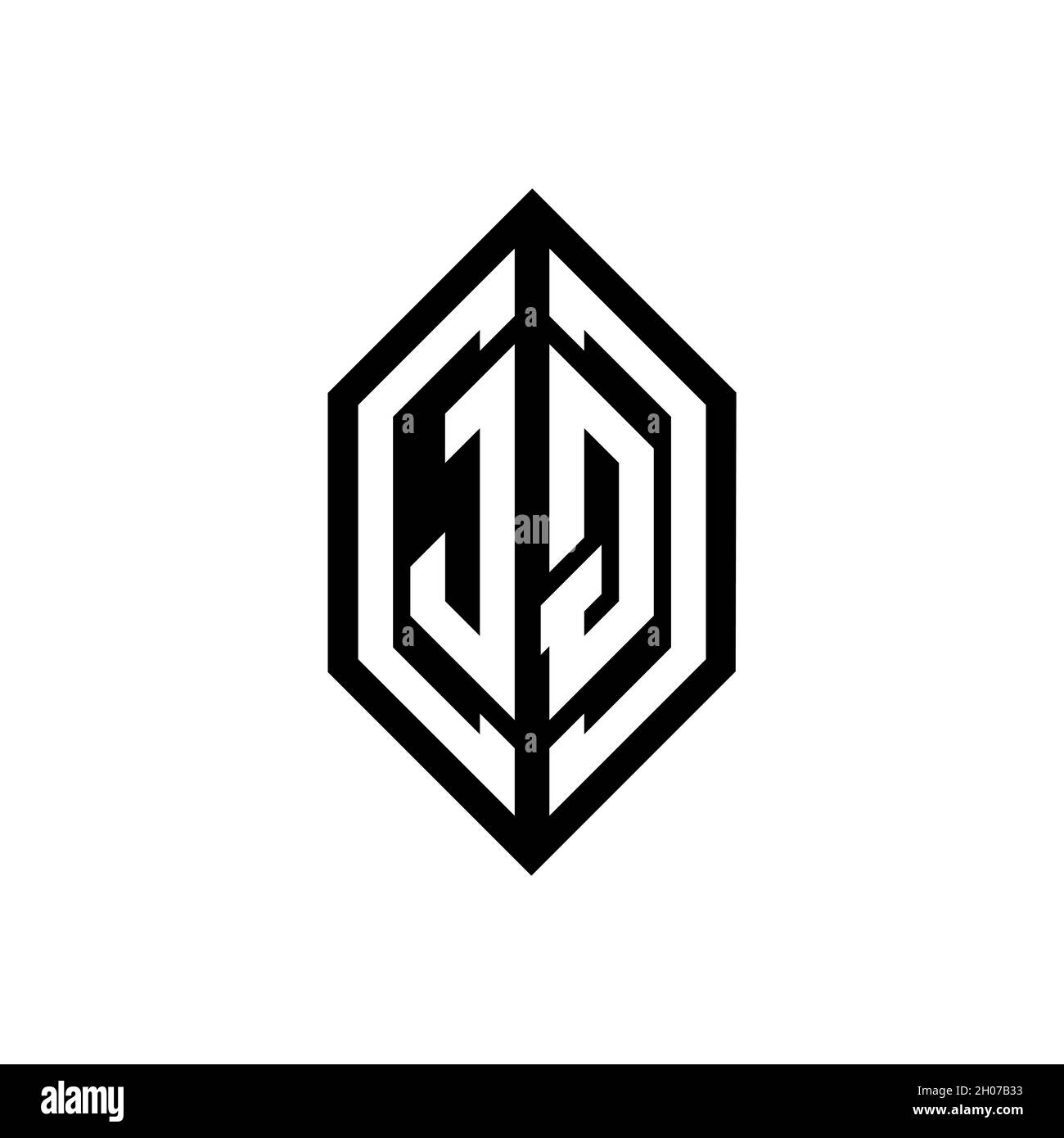 JQ logo with geometric shape vector monogram design template isolated ...