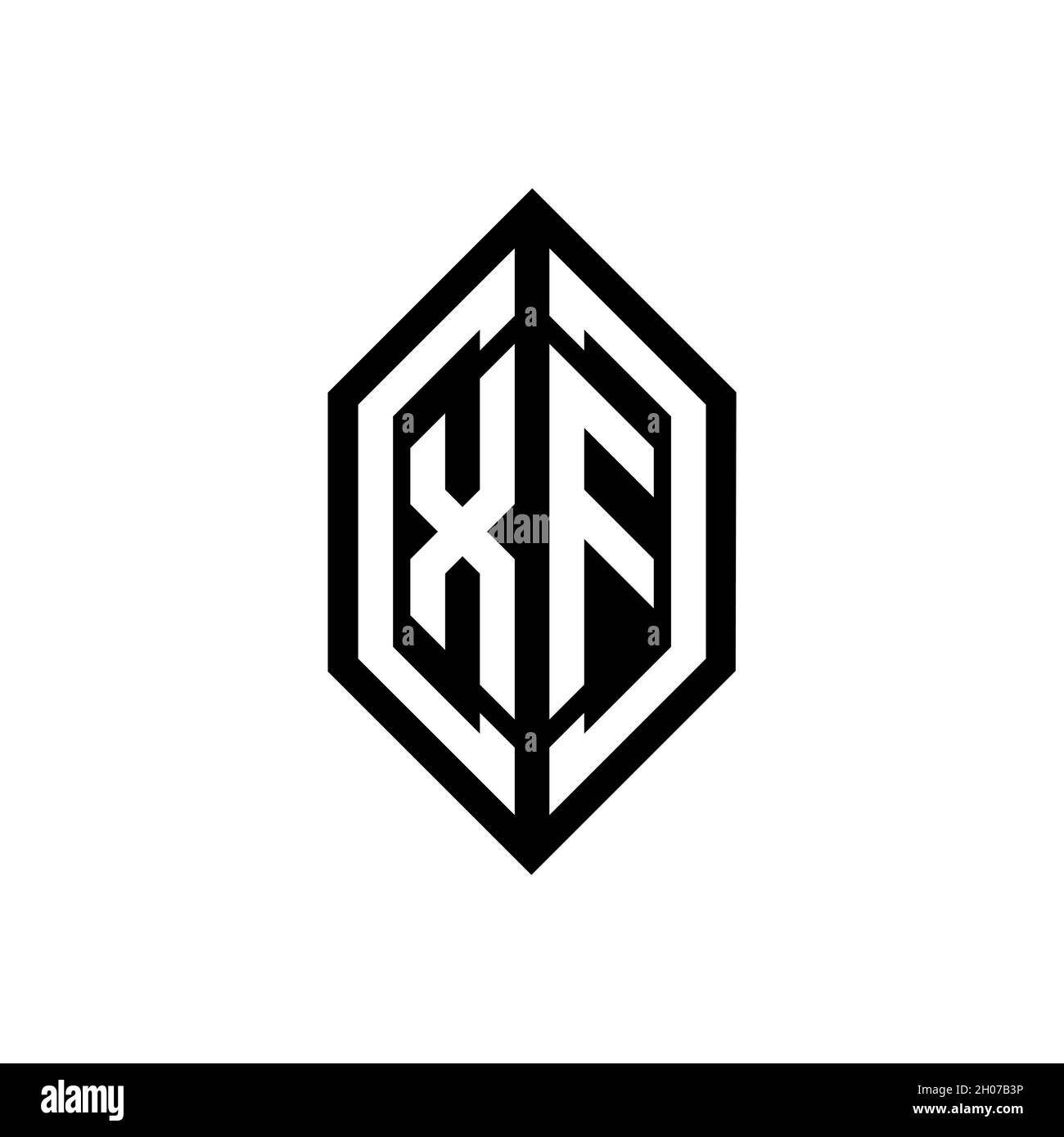 XF logo with geometric shape vector monogram design template isolated ...