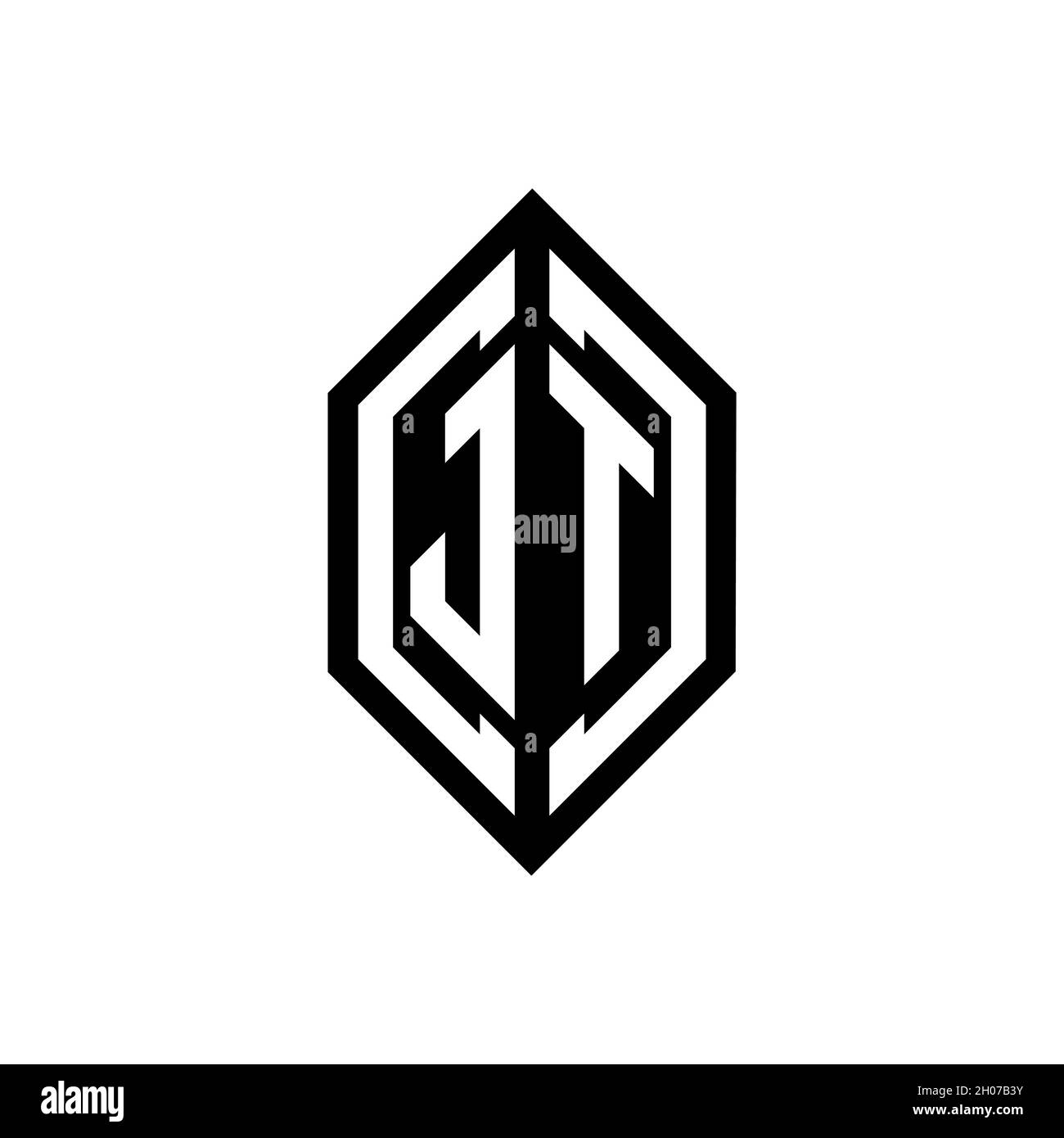 JT logo with geometric shape vector monogram design template isolated on white background Stock ...