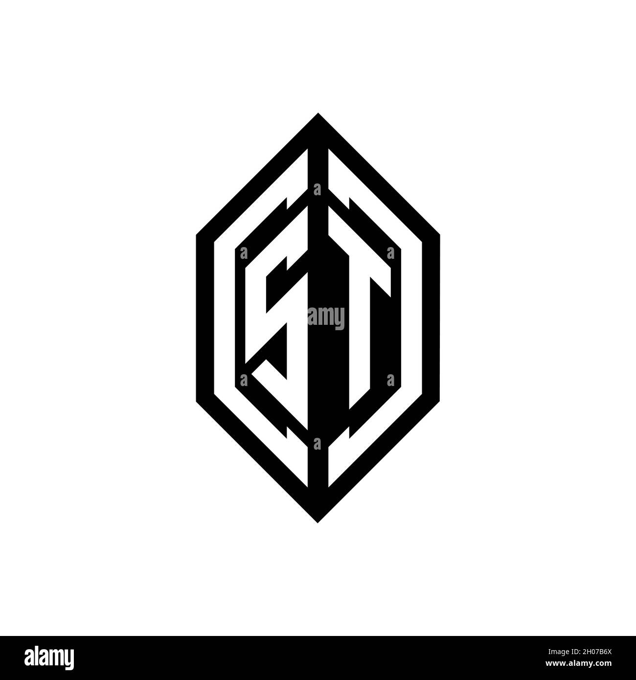 ST logo with geometric shape vector monogram design template isolated ...