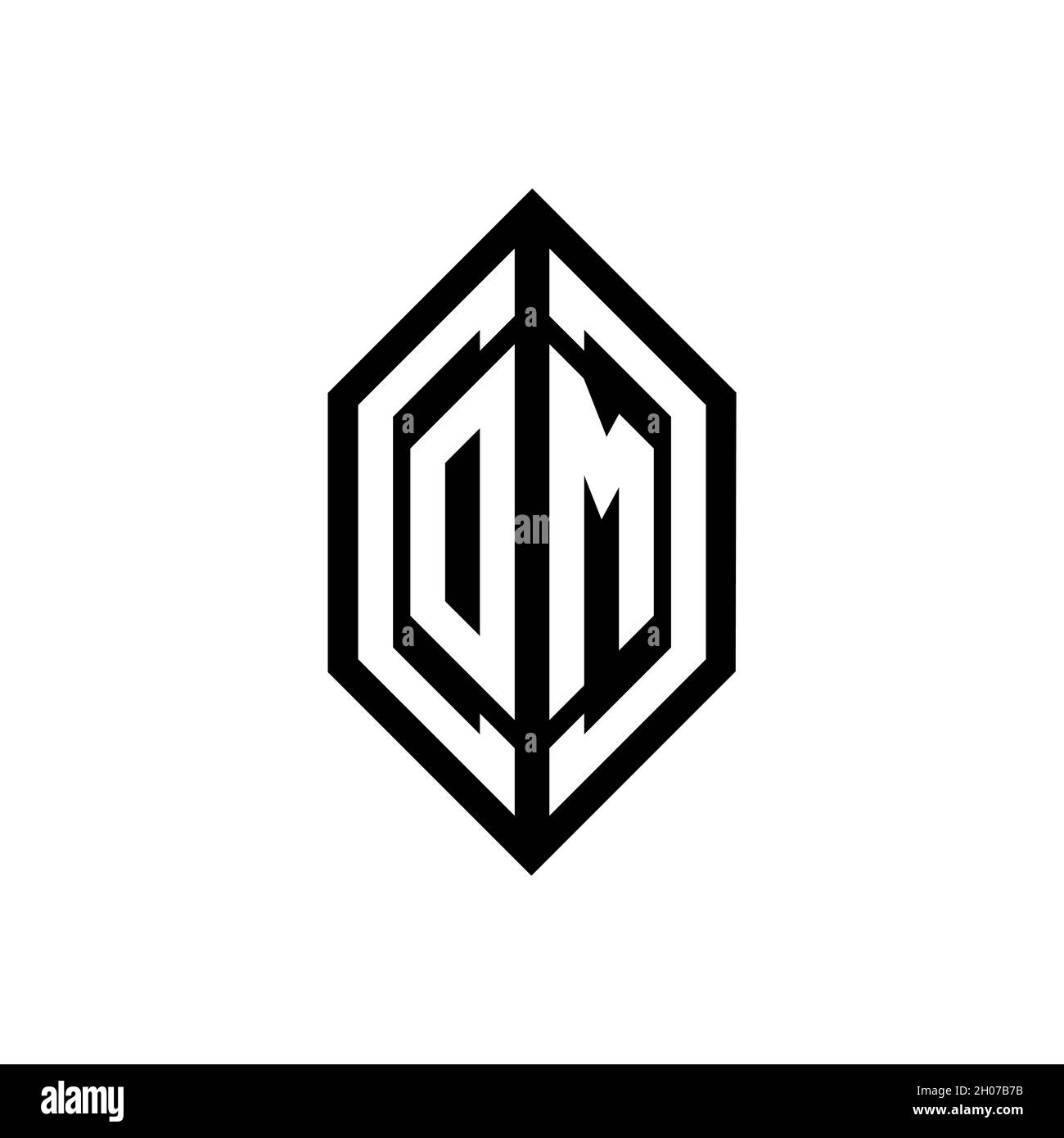 OM logo with geometric shape vector monogram design template isolated ...