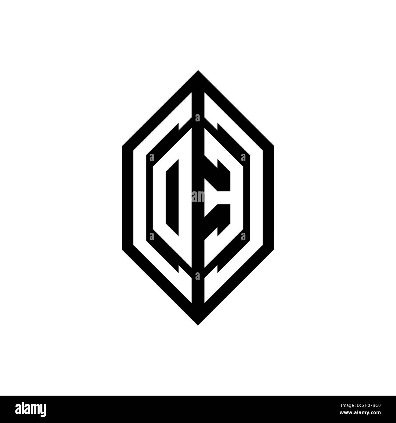 OE logo with geometric shape vector monogram design template isolated ...