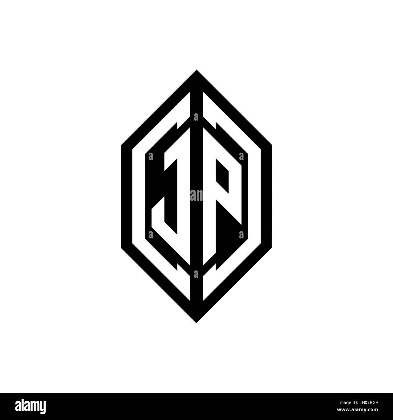 JP logo with geometric shape vector monogram design template isolated ...