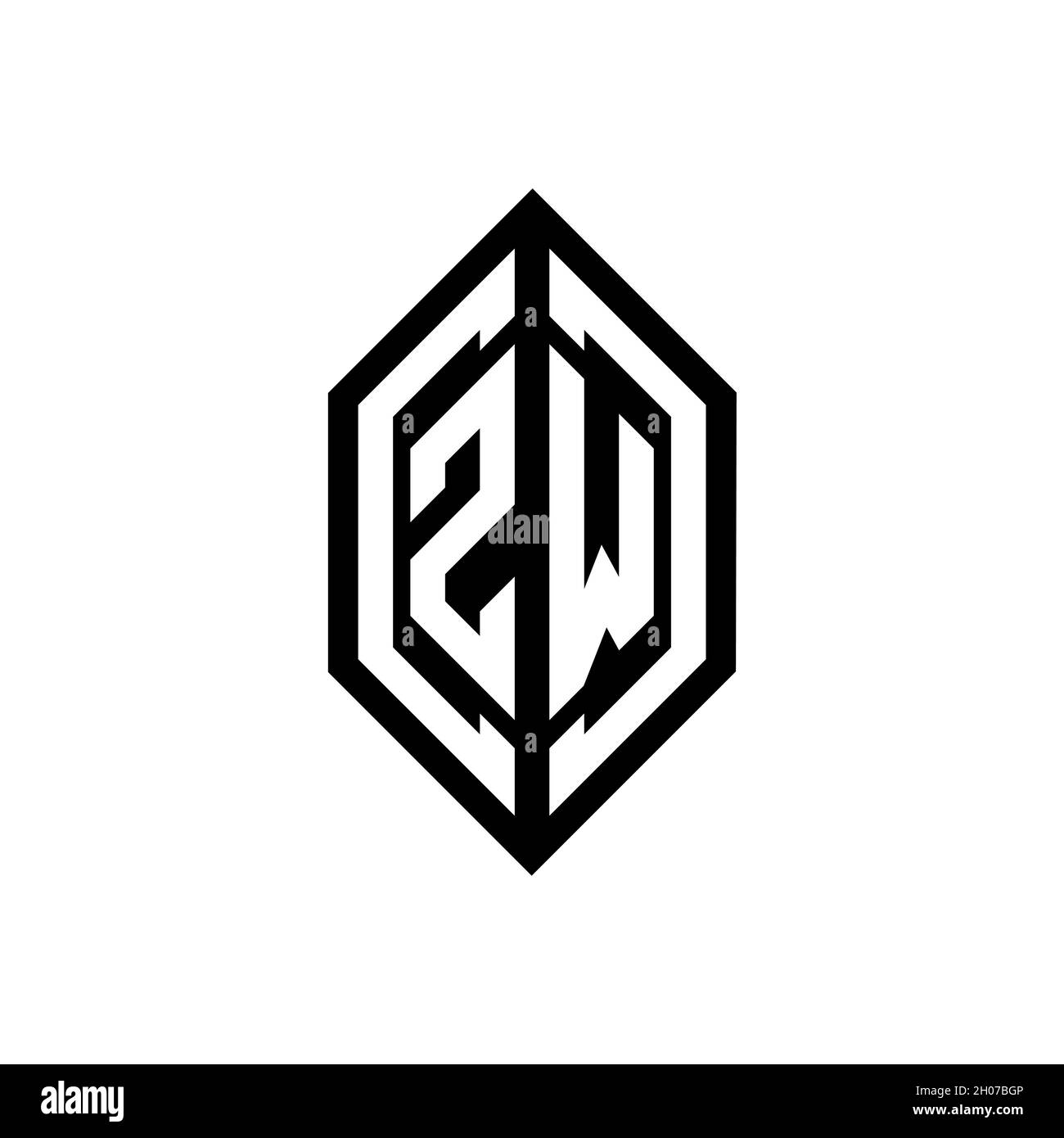 ZW logo with geometric shape vector monogram design template isolated ...