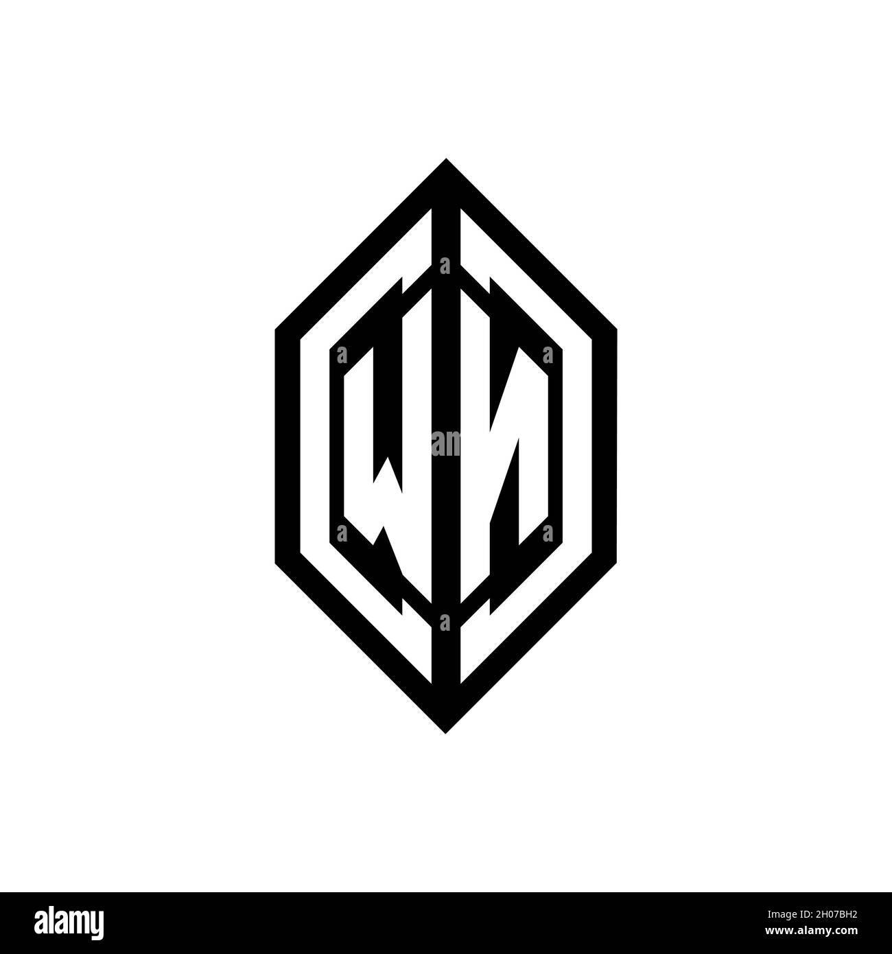 WN logo with geometric shape vector monogram design template isolated ...