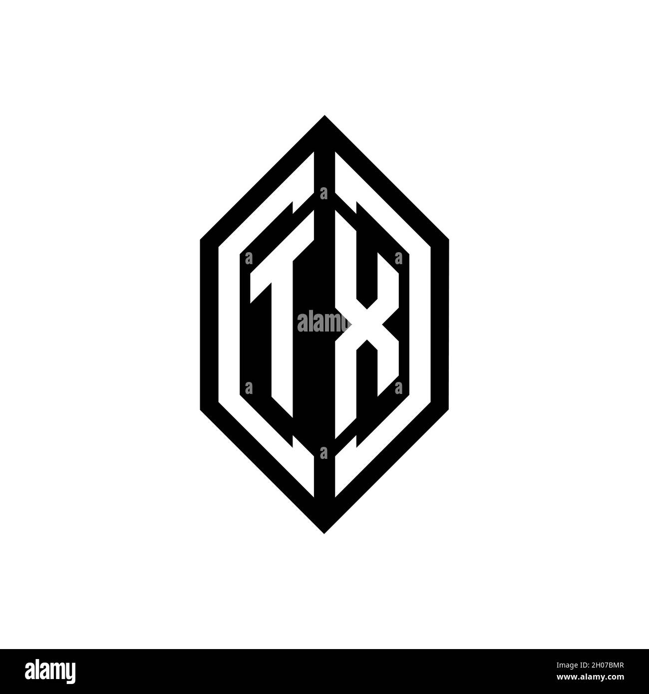 TX logo with geometric shape vector monogram design template isolated ...
