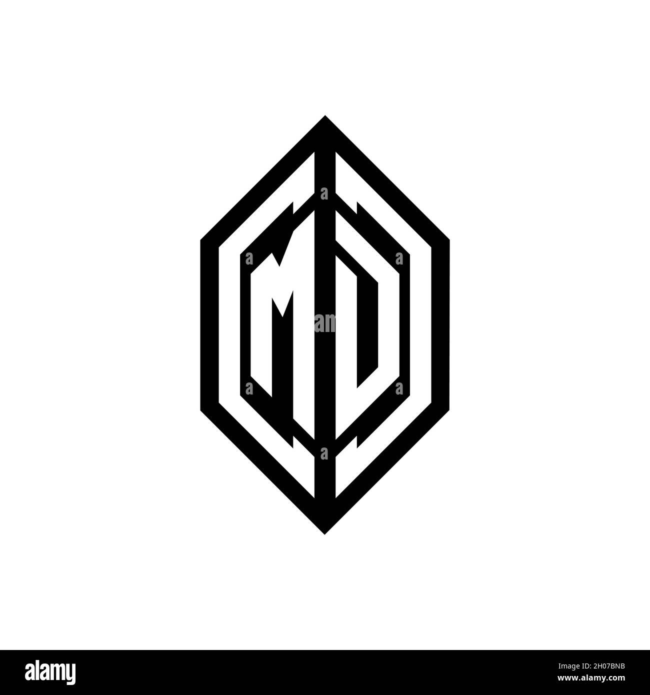 MD logo with geometric shape vector monogram design template isolated ...