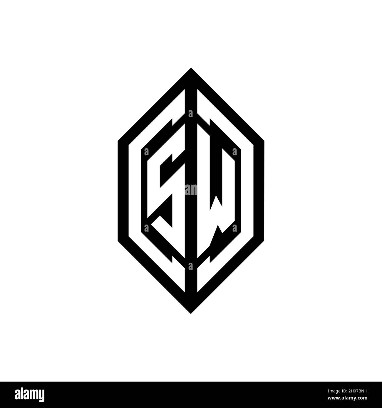 SW logo with geometric shape vector monogram design template isolated ...