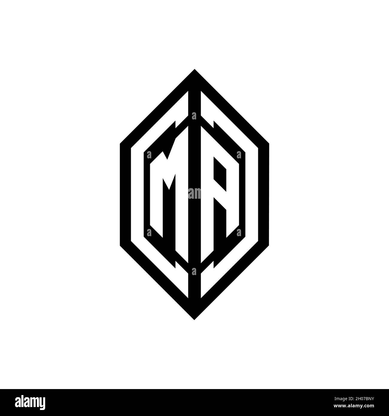 MA logo with geometric shape vector monogram design template isolated ...