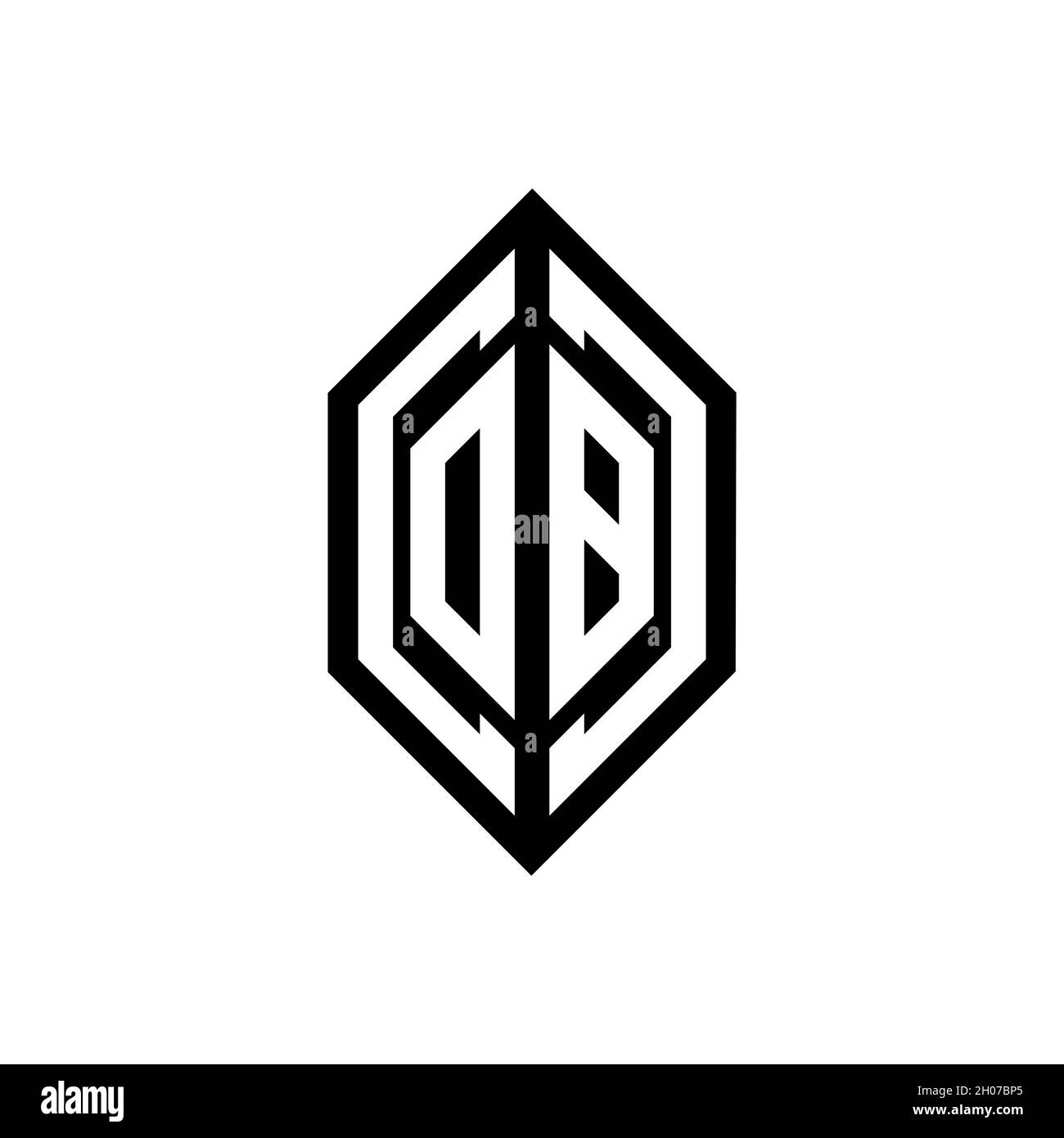 OB logo with geometric shape vector monogram design template isolated ...