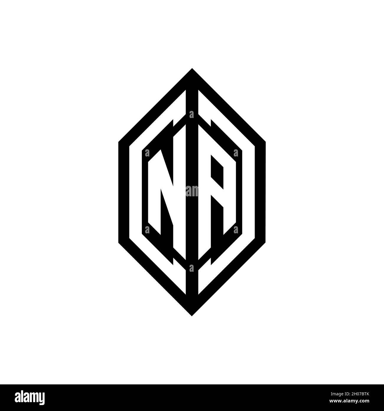 NA logo with geometric shape vector monogram design template isolated ...