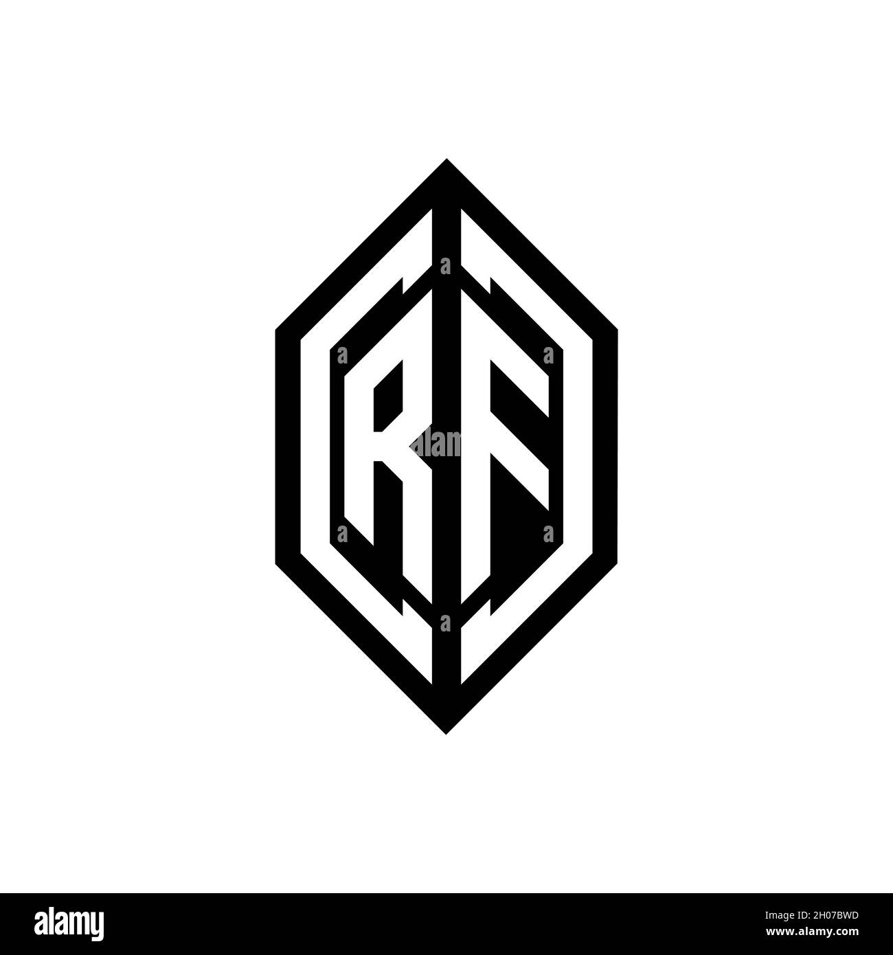 RF logo with geometric shape vector monogram design template isolated ...