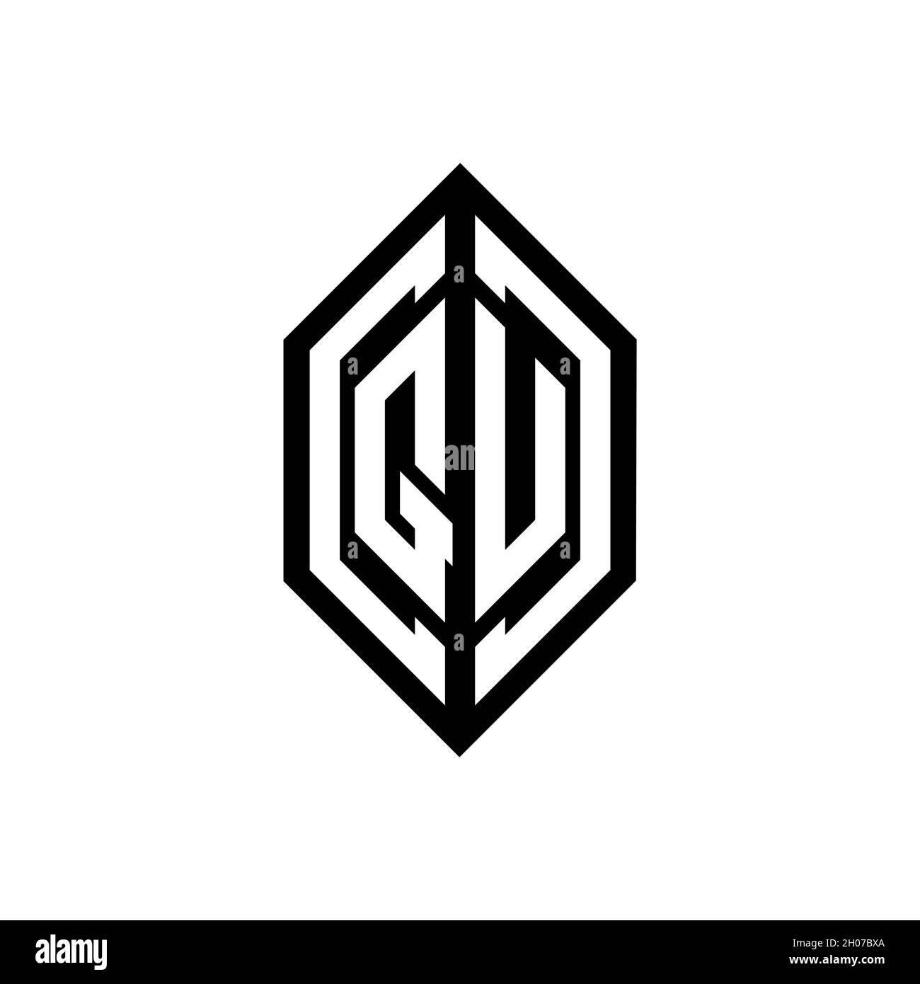QU logo with geometric shape vector monogram design template isolated ...