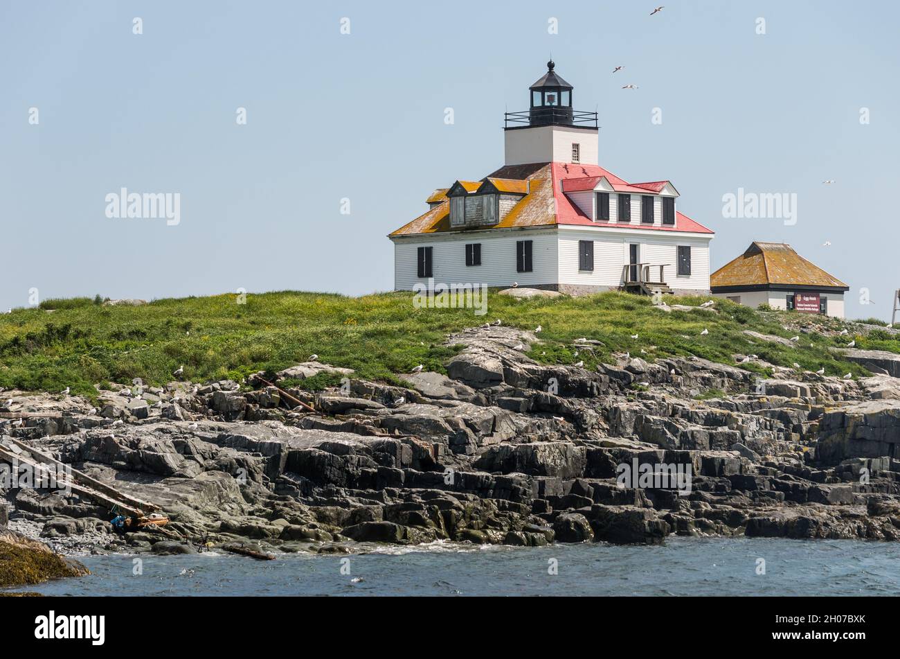 Egg Rock Lighthouse Stock Photo - Alamy