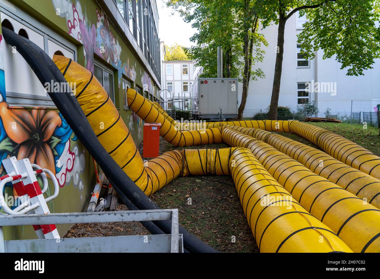 Water damage restoration, dehumidification, after flooding of a ...