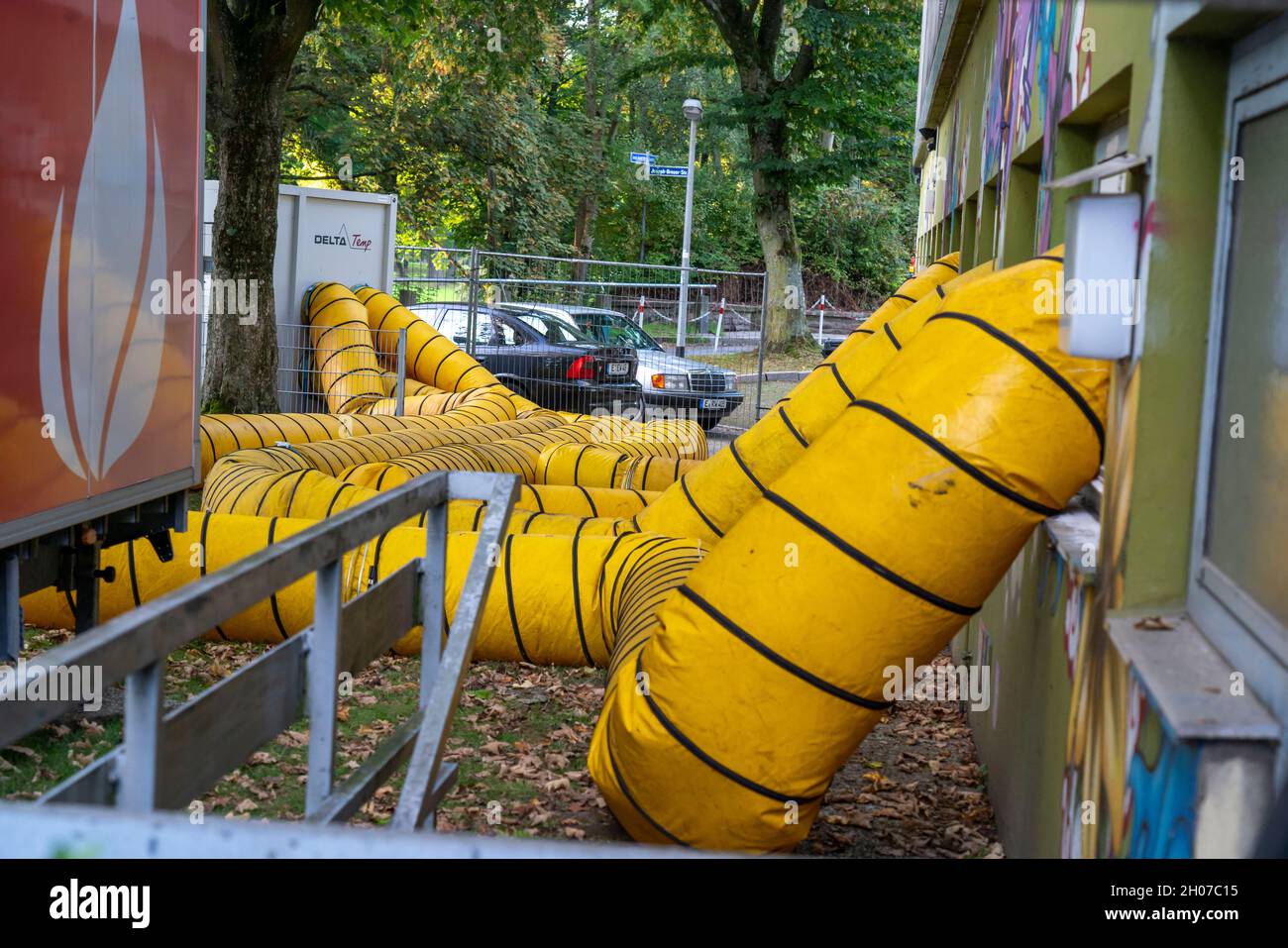 Water damage restoration, dehumidification, after flooding of a ...