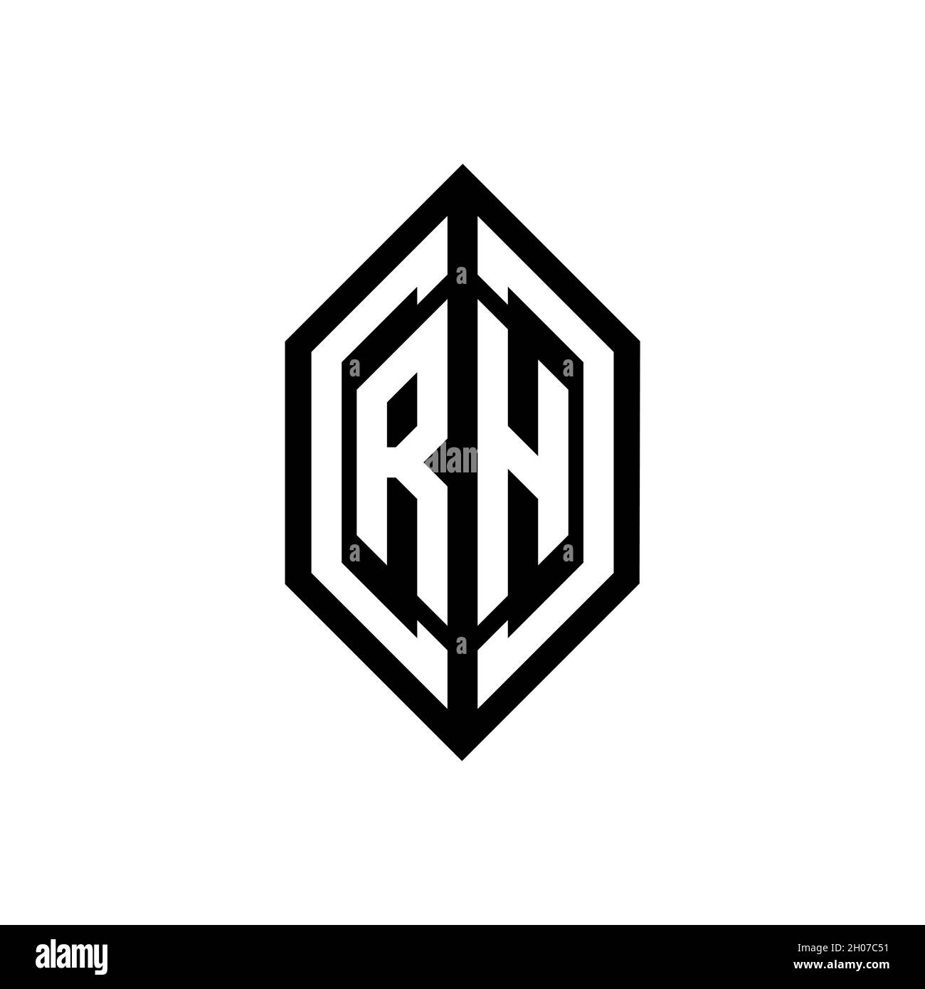 RH logo with geometric shape vector monogram design template isolated ...