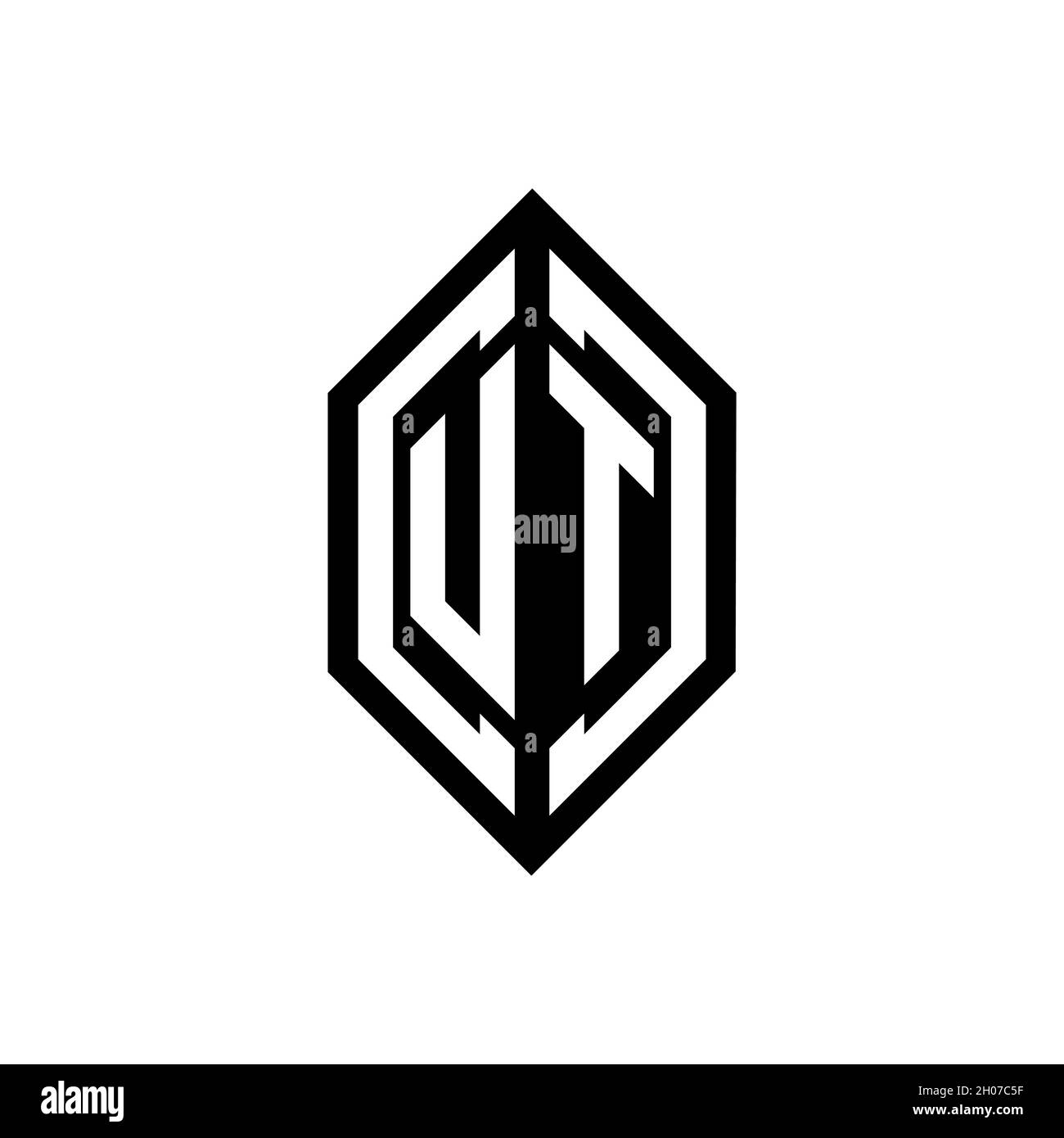 UT logo with geometric shape vector monogram design template isolated ...
