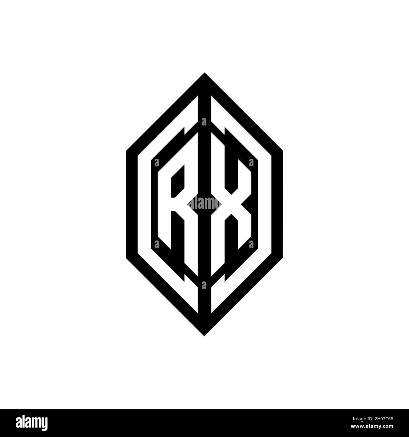 RX logo with geometric shape vector monogram design template isolated ...