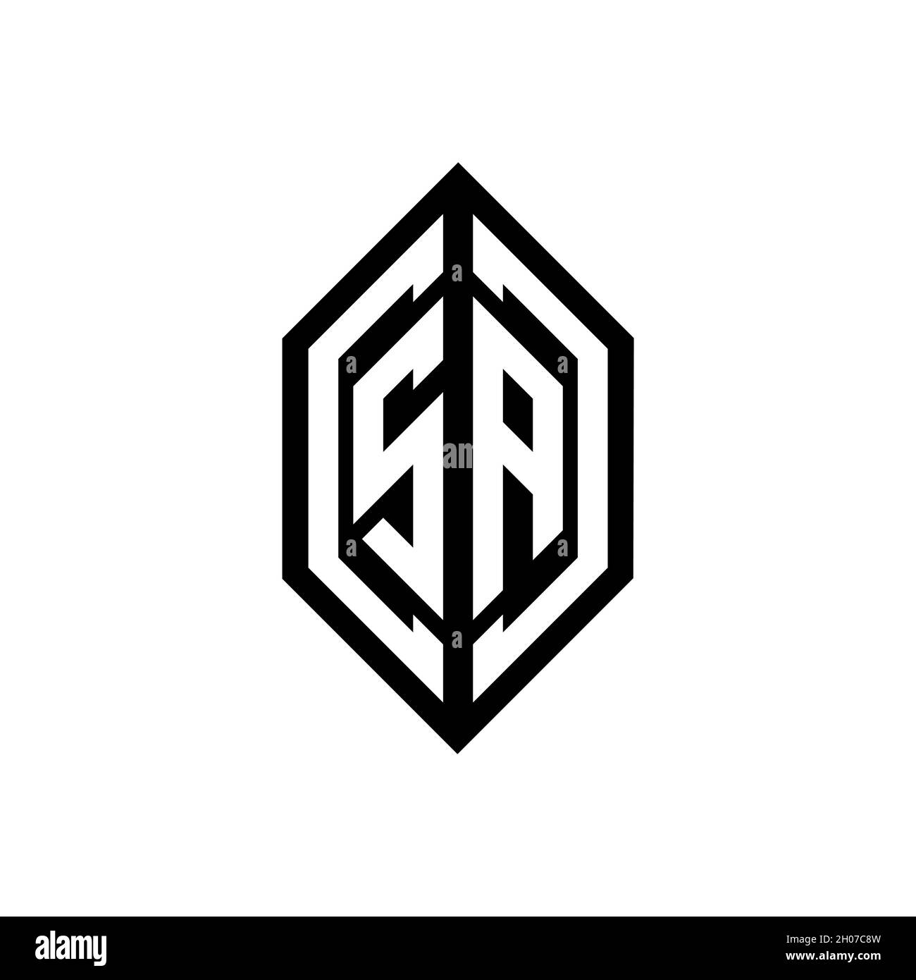 SA logo with geometric shape vector monogram design template isolated ...