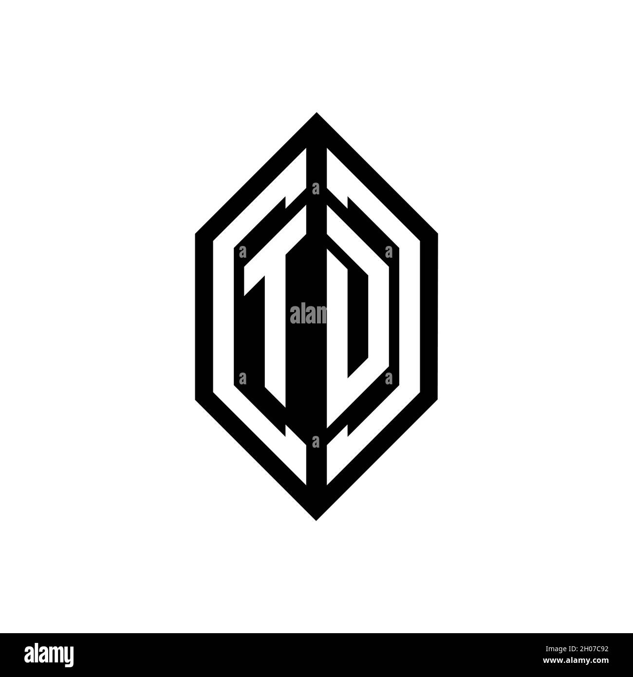 TD logo with geometric shape vector monogram design template isolated ...