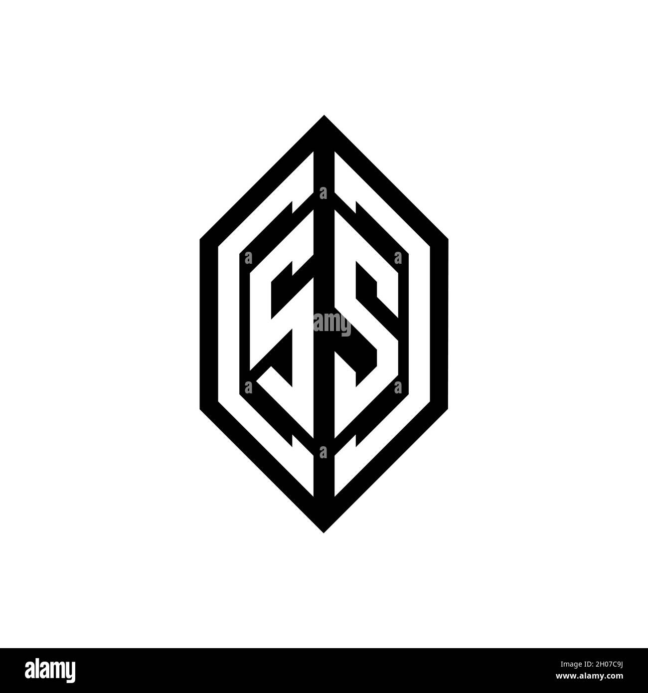 SS logo with geometric shape vector monogram design template isolated ...